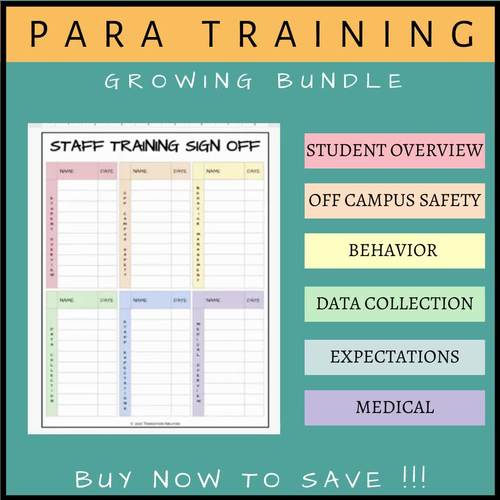 SPED HS Transition Classroom | PARA TRAINING GROWING BUNDLE | Back to ...