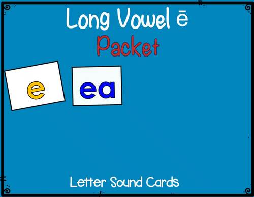 Long Vowel ē Packet Picture & Word Cards Plus Worksheets | TPT