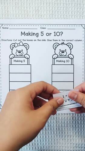 Making 5 or 10? Cut and Paste Sorting Activity by Taketing Academy