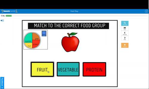 Life Skills Nutrition Special Education Sort by Food Groups Boom Cards™
