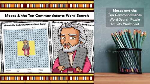 Moses and the Ten Commandments Word Search & Word Path WordSearch ...