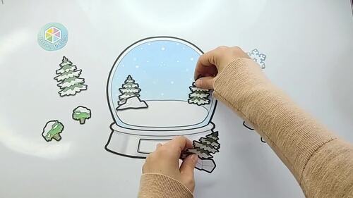 Snow Globe Craft Winter Christmas Cut & Paste Snowglobe Collage Photo ...