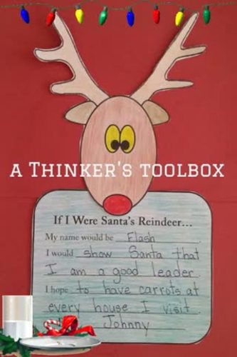Reindeer Activity with Writing Christmas Prompt by A Thinker's Toolbox