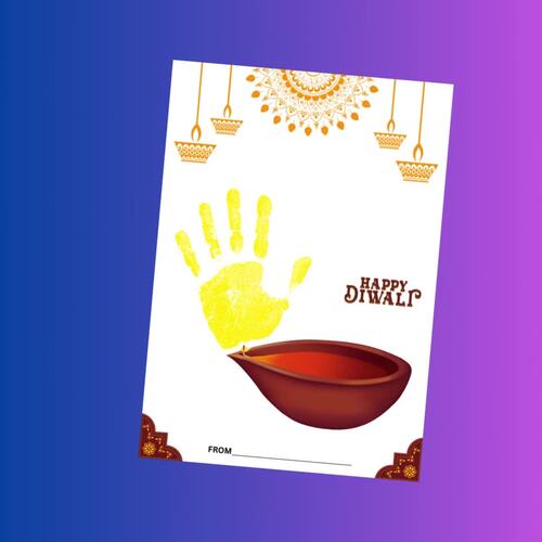 Diwali Diya Handprint Art: Diwali Craft - Preschool,Kindergarten,1st ...