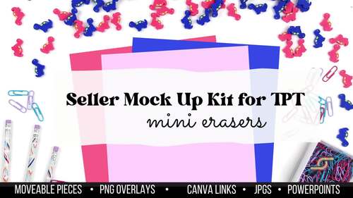 Seller Mockup Kit for TPT Covers Thumbnails Previews with Moveable PNG ...