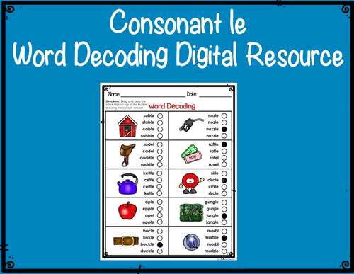 Digital Final Consonant -le Word Decoding for Google Slides | TPT