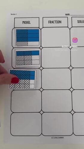 Multiplying Fractions by Fractions with Models - Sort and Practice ...