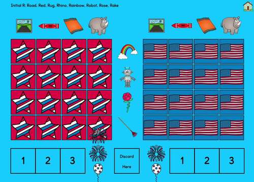 Fourth of July Fireworks Articulation Game by Jennie's Speech Room