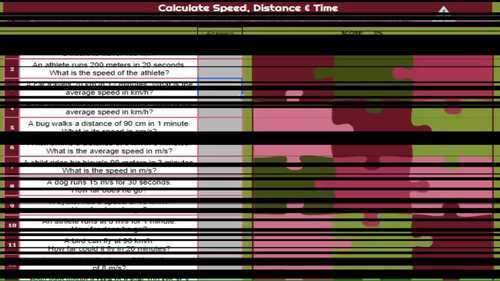 Calculate Speed, Distance, and Time Mystery Picture Reveal | TPT