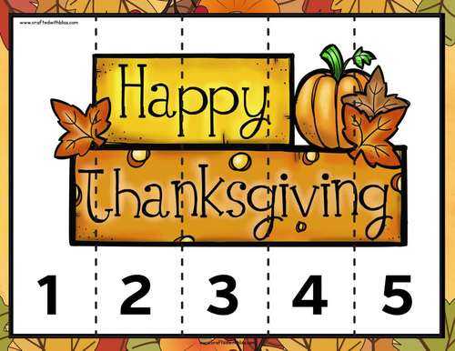 Thanksgiving Alphabet and Number Order Puzzle (Math and Literacy Center)