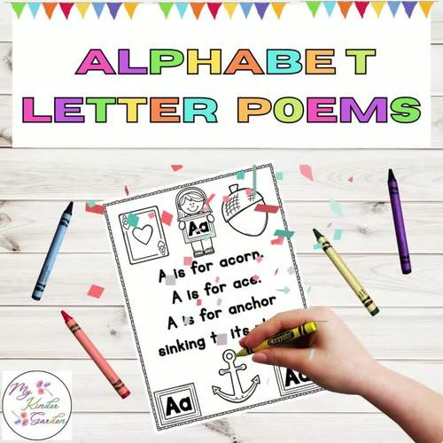 Alphabet Letter Identification Poems Posters and Color Sheets | TPT