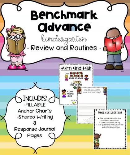 CA Benchmark Advance Kinder Review and Routines Anchor Charts Shared ...