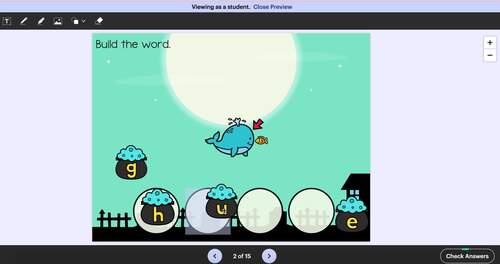Halloween Phonics CVCe Long U Word Building Google Slides by Prepped in ...
