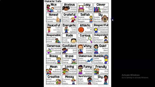 Character Trait Posters - PDF & Google Classroom - Distance Learning