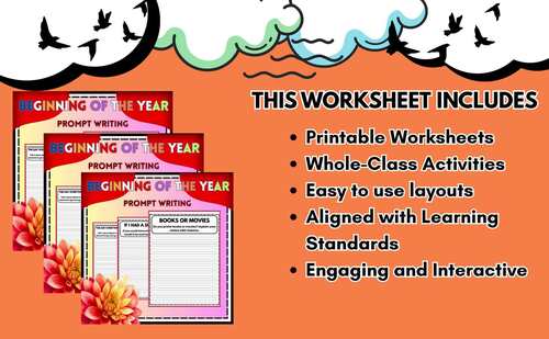 BEGINNING OF THE YEAR PROMPT WRITING ACTIVITIES 2nd,3rd,4th,5th,6th,7th ...