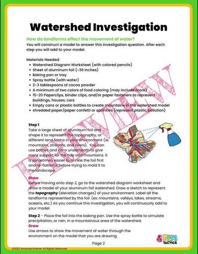 Watershed Investigation (Lab) by STEM Tactics | TPT