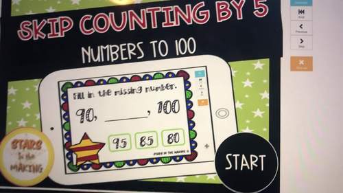 Skip Counting by 5 BOOM cards distance learning by Stars in the Making