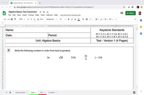 Compound Probability Test Generator (Google Sheets) by SR Math | TpT