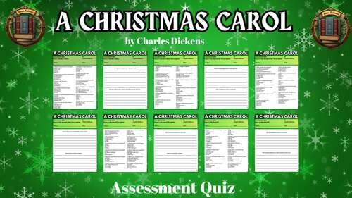 A CHRISTMAS CAROL by Charles Dickens -ELA Assessment Quiz Test for ...