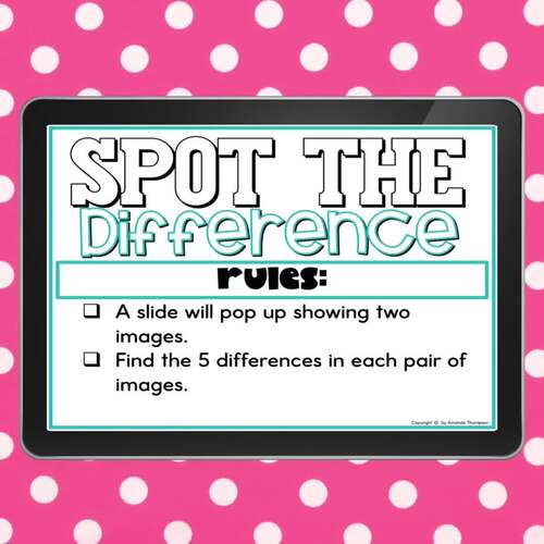 Morning Meeting Activities - Digital Games - Spot the Difference BUNDLE