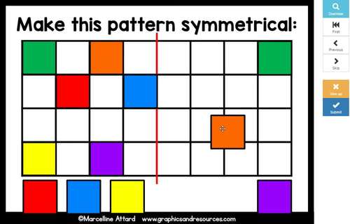 SYMMETRY BLOCK SHAPES ACTIVITY DIGITAL CENTER BOOM CARDS MATH DISTANCE ...