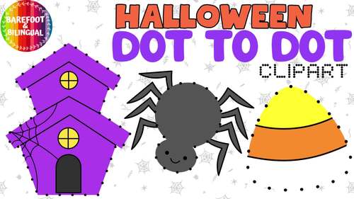 Halloween Dot to Dot Clipart | Halloween Clipart for Dot to Dot Activities