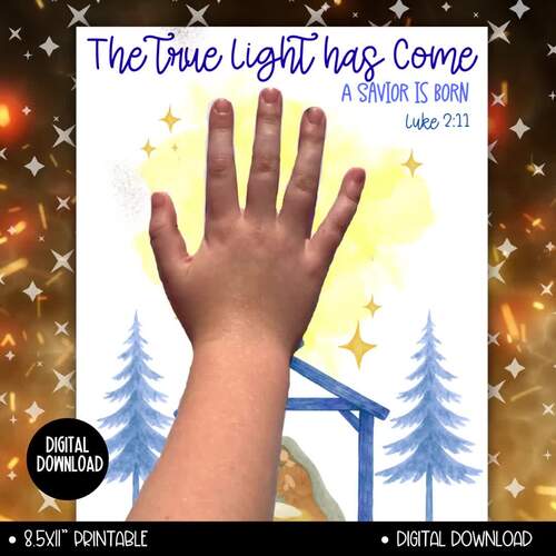 Nativity Christmas Handprint Craft, Christian Baby Jesus Xmas Bible ...