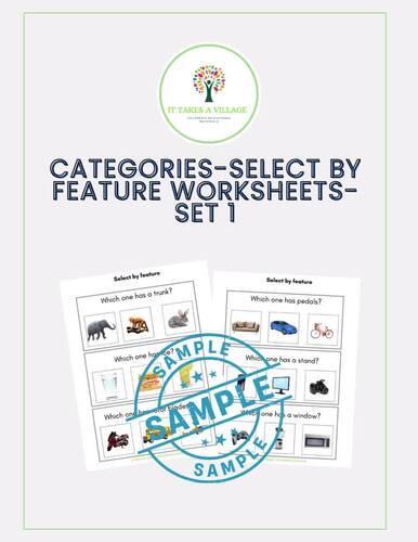 Categories worksheets-Select by FEATURE, multiple choice, set 1