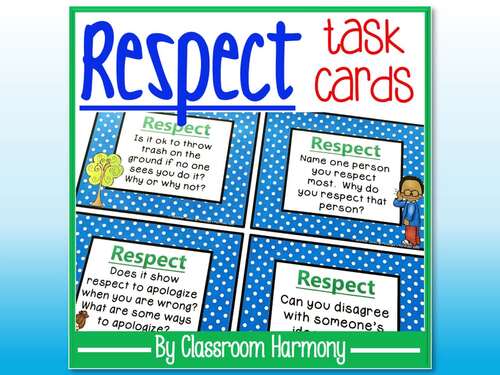 Respect Task Cards / Question Cards - SEL and Character Education