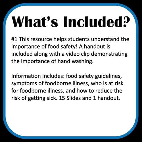 Food Safety Fundamentals: Lesson for FACS, FCS, and Culinary Arts
