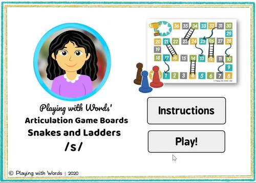 Articulation Game Boards - Snakes and Ladders- "s" | Boom Deck | TpT