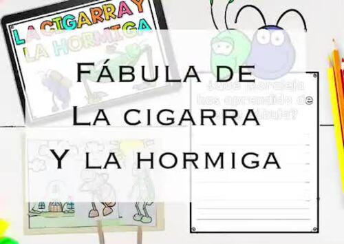 Fábula La cigarra y la hormiga | Fable The Ant and the Grasshopper in ...