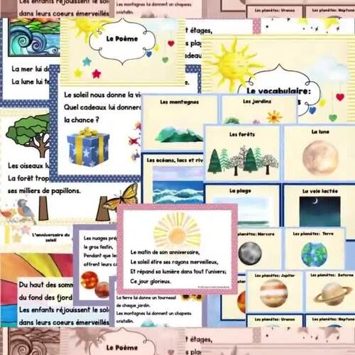 FRENCH L'Anniversaire du Soleil - Reading, Writing, Speaking and Arts ...