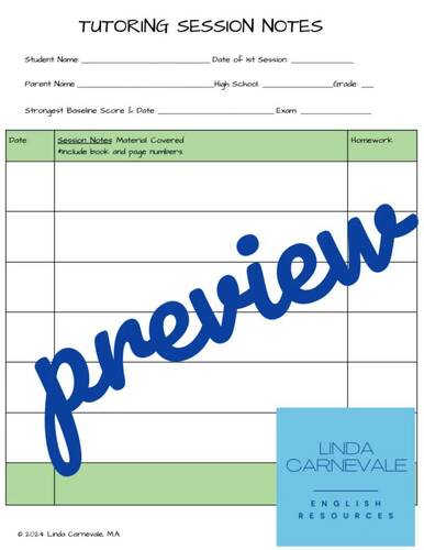Tutoring Session Notes Template-High School, College & Career Readiness ...