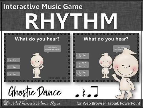 Eighth Notes Interactive Rhythm Game {Ghostie Dance} by Linda McPherson
