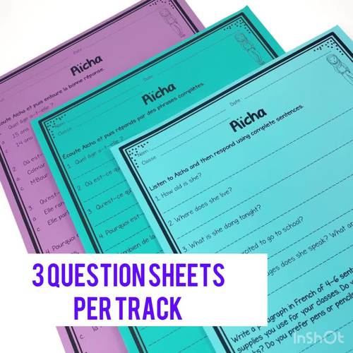 French listening comprehension activities set 2 COMPRÉHENSION ORALE