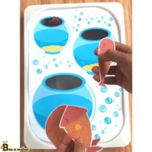 Fish-tank size sorting flisat insert montessori activity by Bee a maker