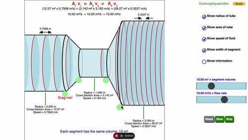 Continuity Equation Simulation. Works in all browsers and iPads.
