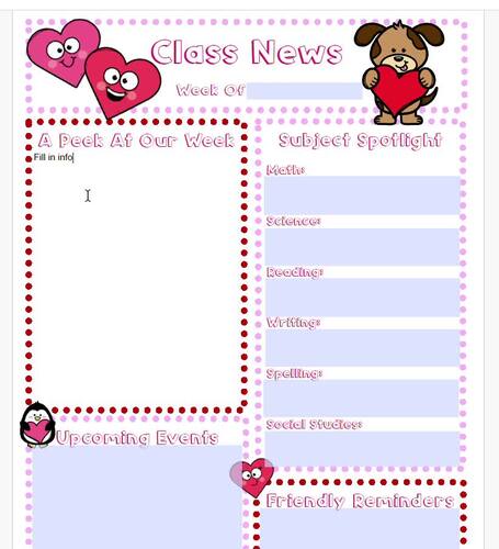 February Newsletter Fillable by Simplify and Teach | TPT