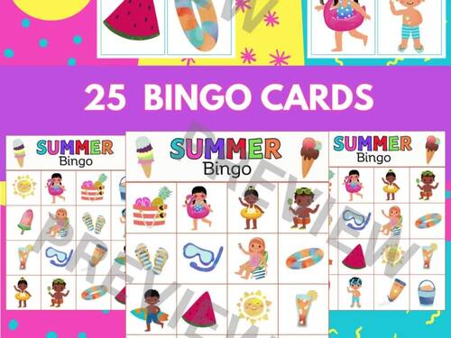 Summer Bingo - End of Year Bingo- End of School Activity by Girly Girl ...