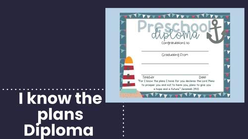 Religious Preschool diploma / Editable Graduation Certificate ...