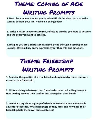 45 Theme-Based Writing Prompts for Inspired Classrooms by Light Up ...