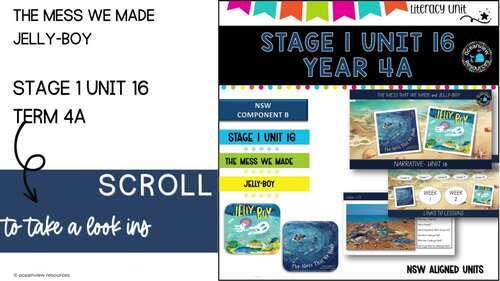 NSW DET Stage 1 English Unit 16 THE MESS WE MADE, JELLY BOY Component B ...