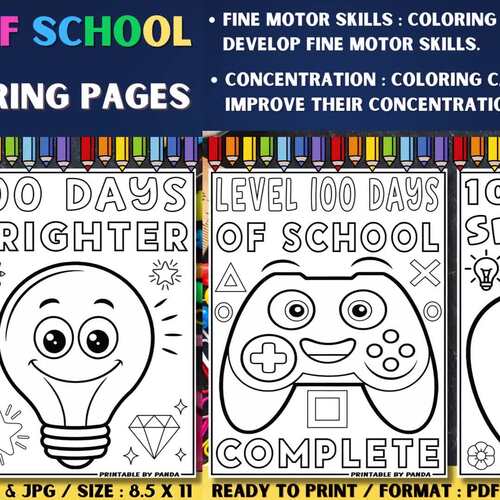 100th Day Of School Coloring Pages Sheet Activities Art Preschool ...
