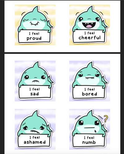 Shark SEL Emotions & Energy Bundle | Feelings Wheel, FlashCards, ASD ...