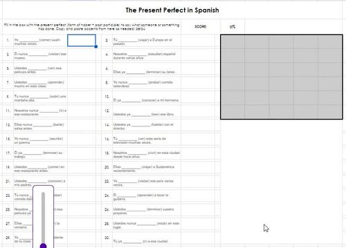 Spanish Present Perfect Mystery Picture Puzzle by Manzana para la maestra