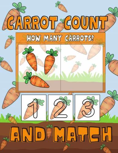 Carrot Count and Matching Easter/Spring Activity: Numbers 1-10 | TPT
