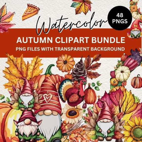 Fall Autumn Thanksgiving Clip Art MEGA Bundle, High Resolution PNG files