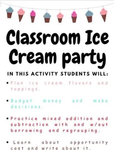 End of Year Ice Cream Party Planning by Catherine Smith | TPT