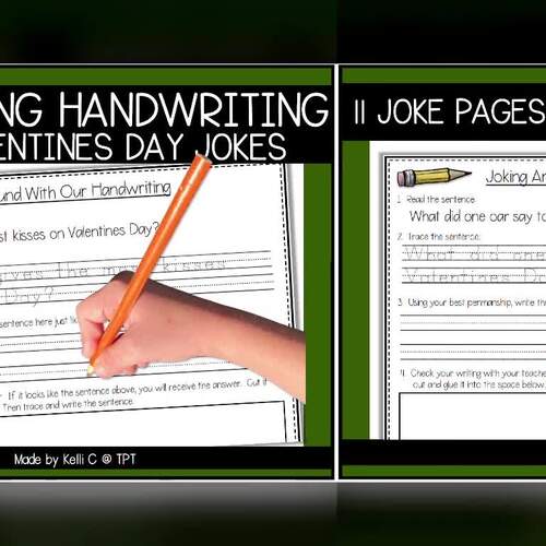 Just A Joke Penmanship Practice to Improve Handwriting for Valentines Day